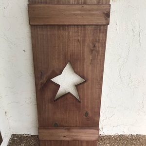 Wood Wood | Other | Wooden Exterior Window Shutters With Star Cutout ...